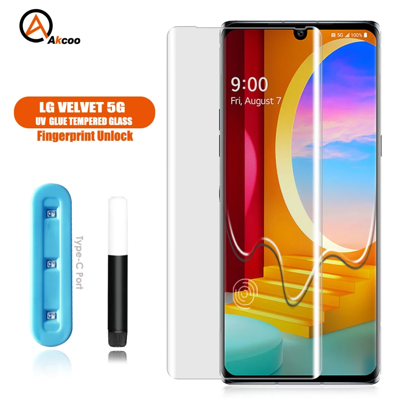 Película de vidrio UV de cobertura completa 3D para LG, Protector de ...