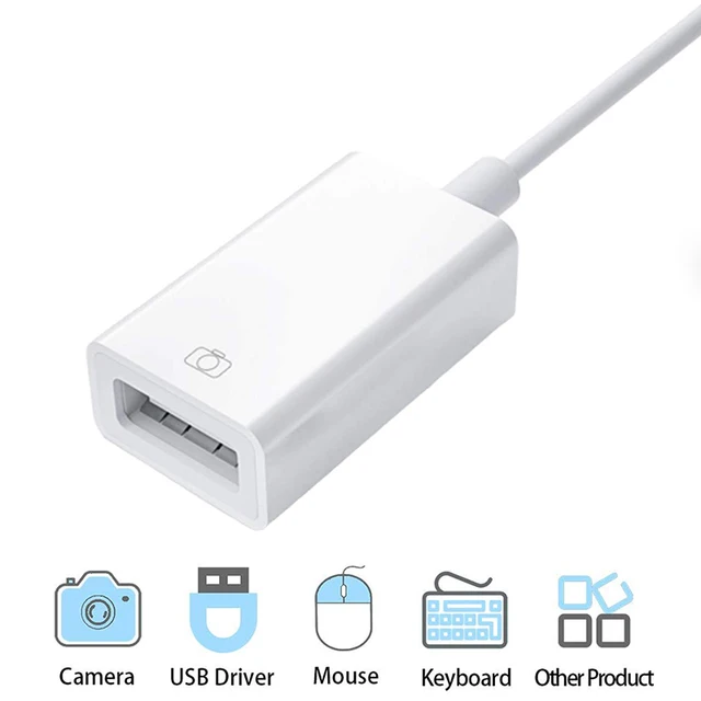 USB Camera Adapter For iPhone OTG Cable For Lighting to USB 3 Converter ...