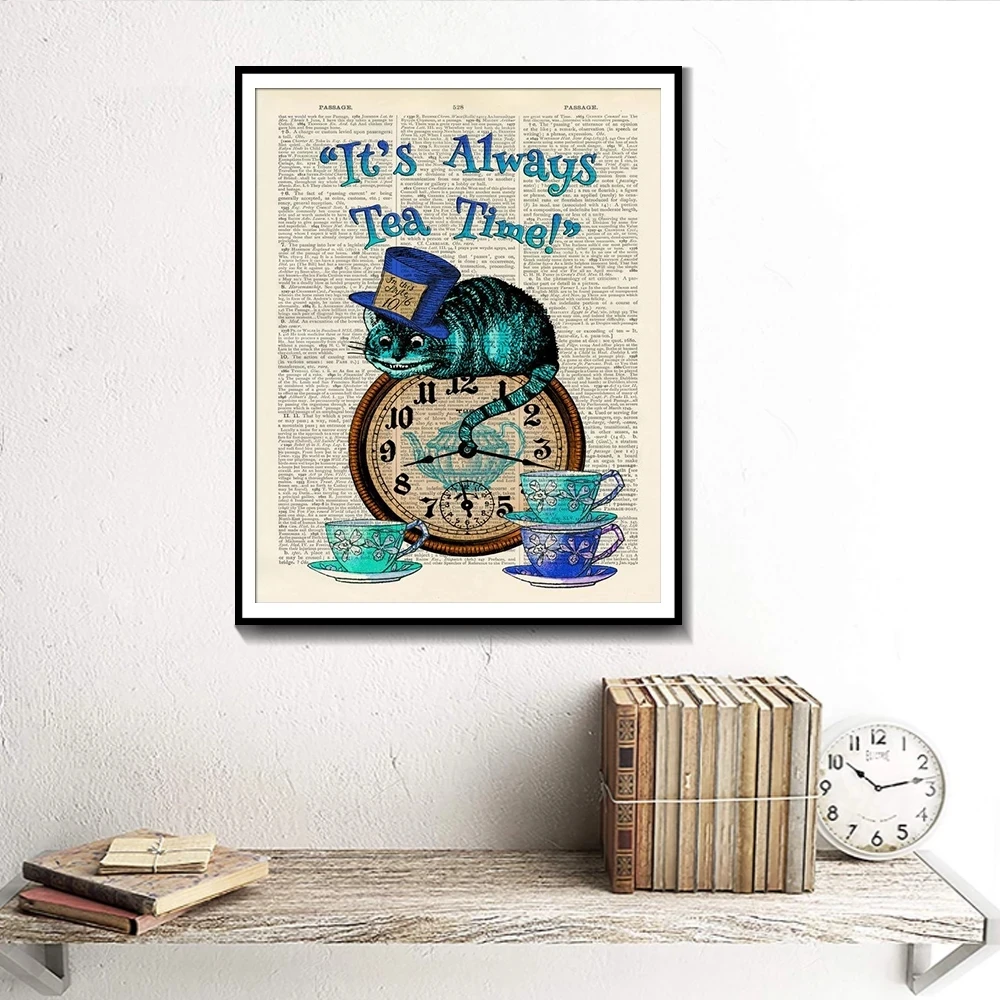 Canvas Painting Its Always Tea Time Dictionary Art Painting Alice In ...