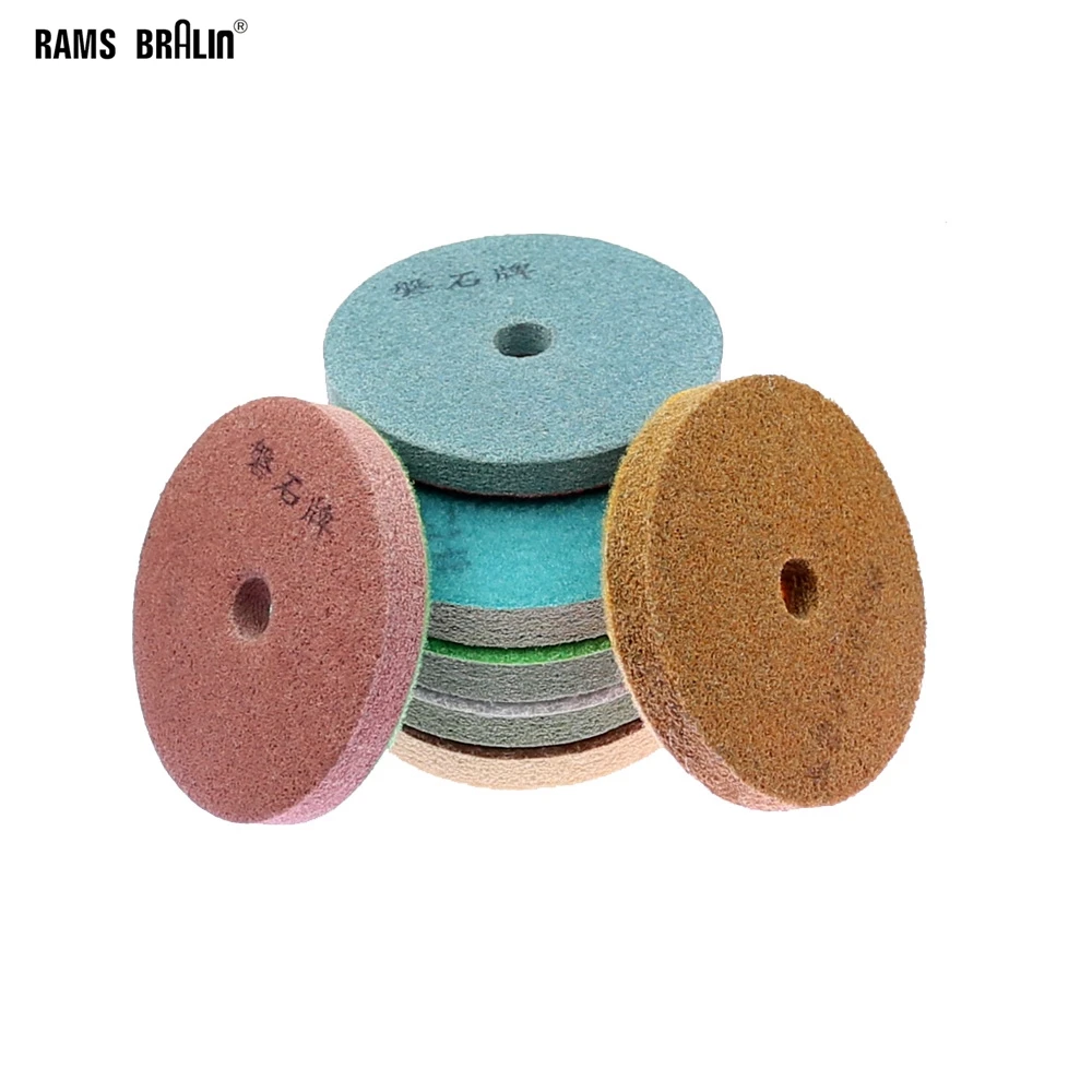 7 pieces 4"/100mm Nylon Diamond Sponge Flexible Grinding Disc for ...
