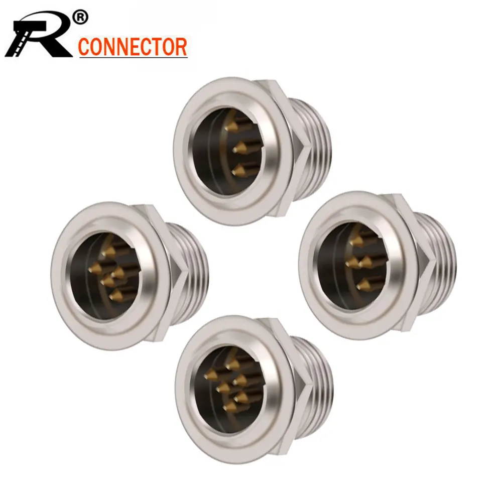 100pcs/lot Mini Xlr 3pin 4pin 5pin 6pin Male Panel Chassis Socket Screw ...