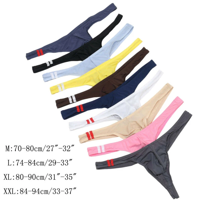 Men's G-string Briefs Shorts Underpants 10 Colors Solid Low Waist ...