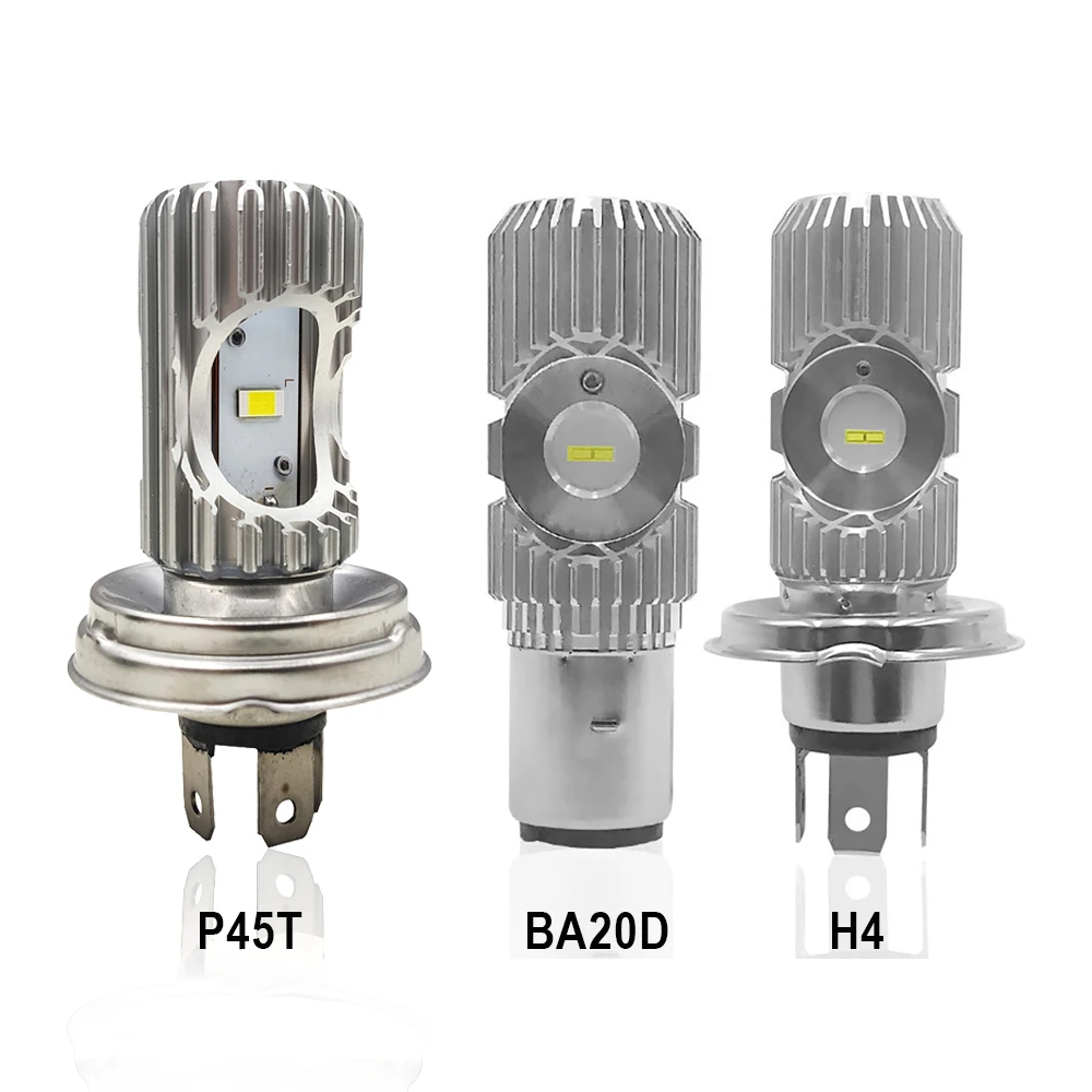 KST H4 P45T BA20D LED Motorcycle Headlight Bulb Hi/Lo Beam 2500 Lumens White 6000k CSP Chips 30W ...