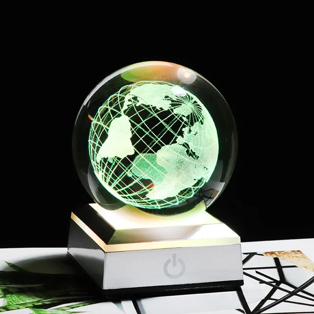 Crystal Earth Globe Light