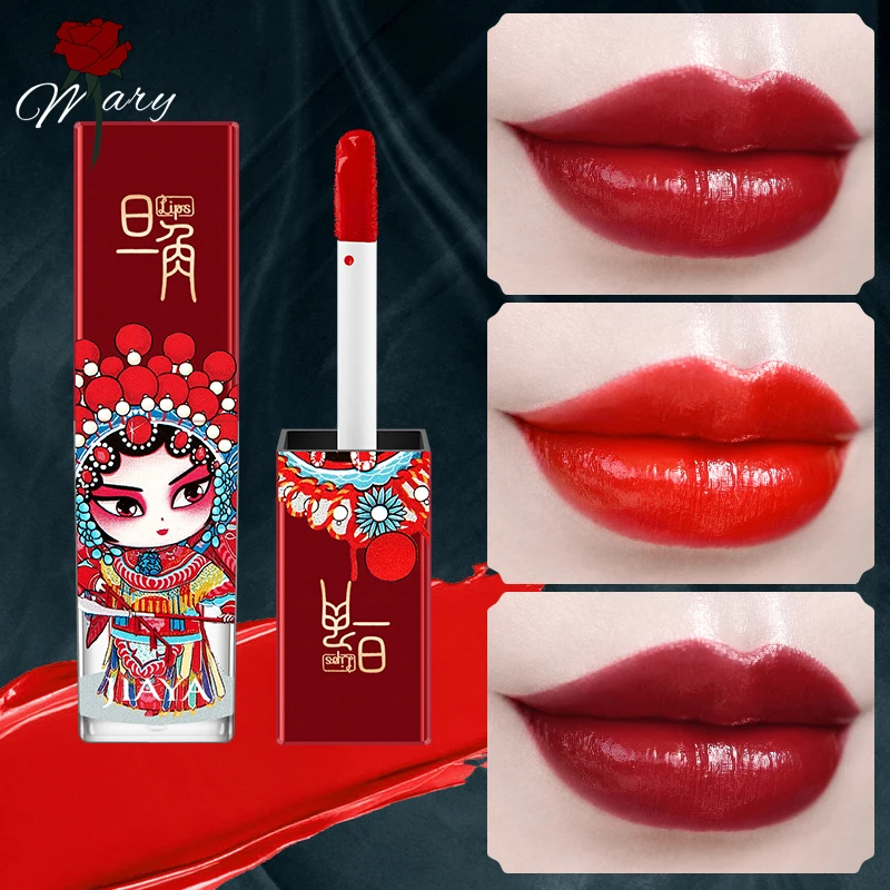 Rosemary Beauty Peking Opera Matte Lipstick Tubes Waterproof Long Lasting Sexy Red Lips Gloss ...