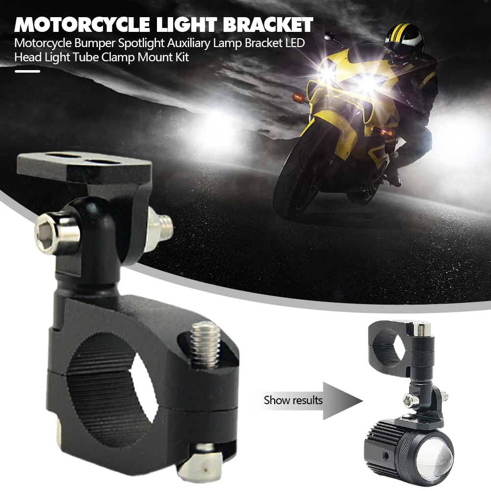 Motorcycle-Bumper-Spotlight-Auxiliary-Lamp-Metal-Bracket-LED-Head-Light ...