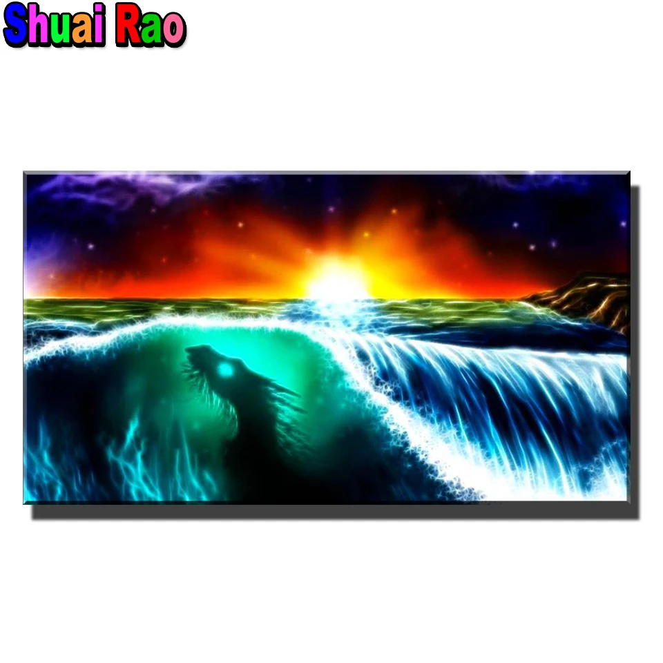Sunrise-Dragon-Waves-diamond-embroidery-New-2024-diy-diamond-painting ...