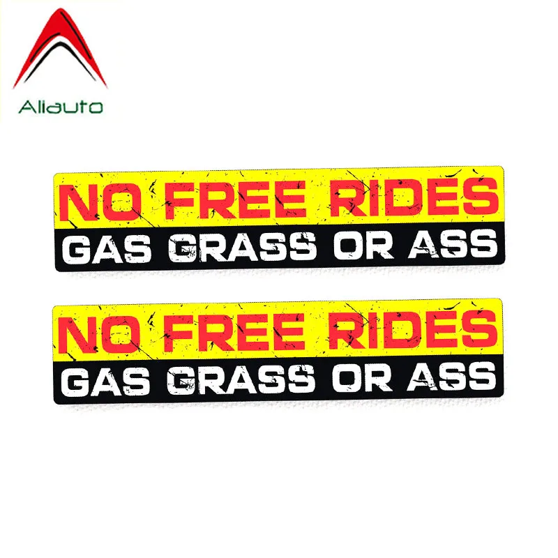Aliauto 2 X Warning Car Sticker Personality No Free Rides Gas Grass Or ...