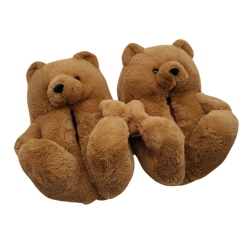 Rain BootsBrown Teddy Bear Slippers for Women and Girl Home Indoor ...