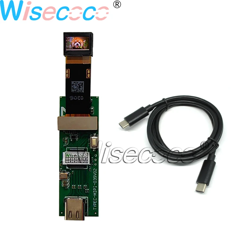 Wisecoco 0.39 인치 FHD OLED 스크린 MIPI 1080P TYPE C USB C 드라이버 보드 디스플레이 열 ...