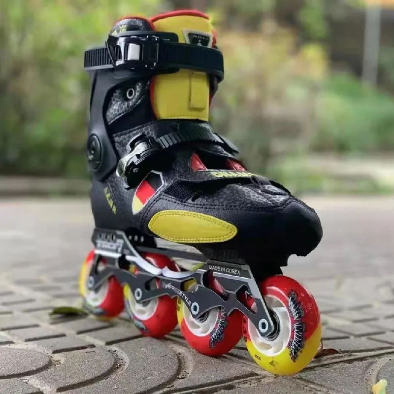 SEBA HV HL용 전문 싱글 라인 인라인 슬라이드 스케이트 신발, 슬라이딩 스케이트 휠, 두꺼운 부츠 맨 롤러 패틴, 옐로우 ...
