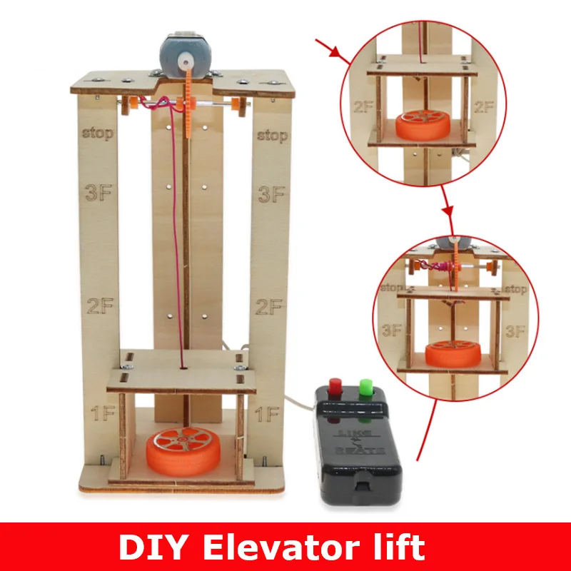 Diy-Elektrische-Afstandsbediening-Lift-Lift-Houten-Model-Kit-Wetenschap ...