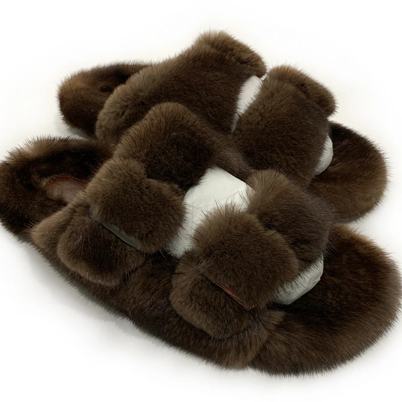 Mink Fur Slippers Ladies Real Fur Slipper Women Real Mink Fur Slipper ...