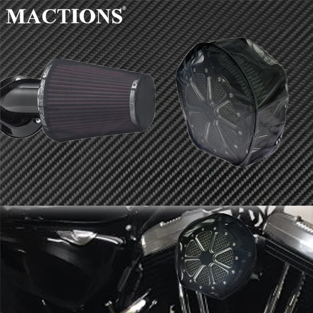 Motorcycle Waterproof Rain Sock Black Air Filter Rain Cover For Harley ...