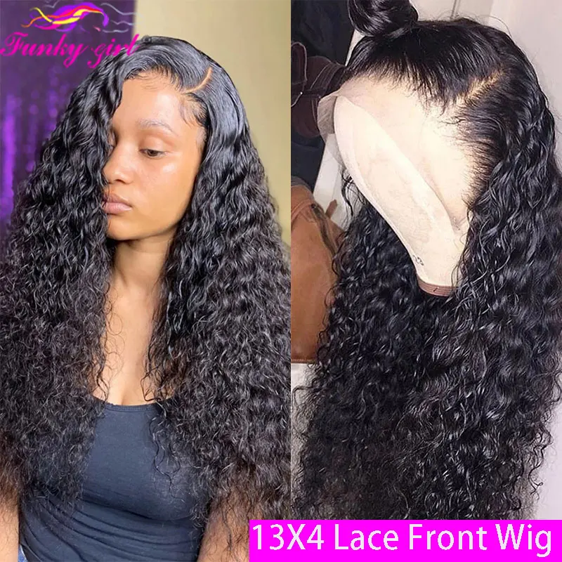 30 Inch Brazilian Water Wave 13x4 Lace Front Wig Human Hair Transparent ...