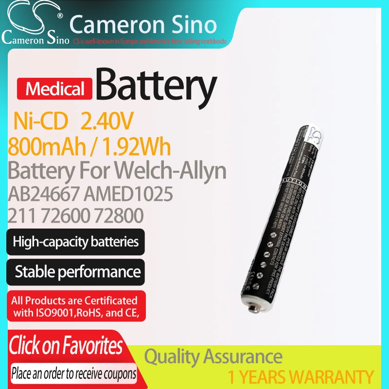 CameronSino Battery for Welch-Allyn 211 72600 72800 fits AB24667 ...