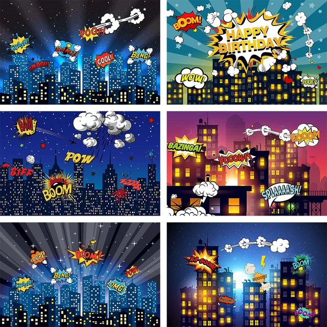 Superhero Cityscape Backdrop