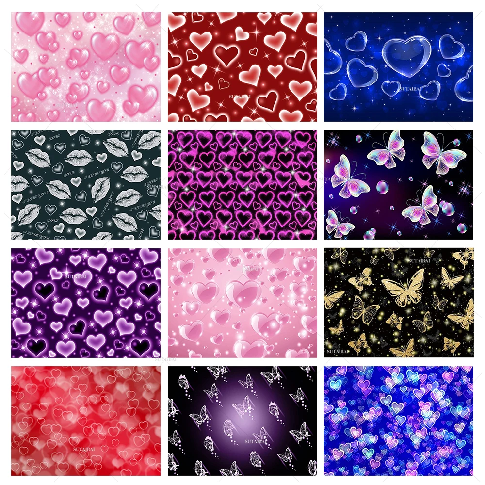 Pink Hearts Early 2000s Photography Backdrop Romantic Valentines ...