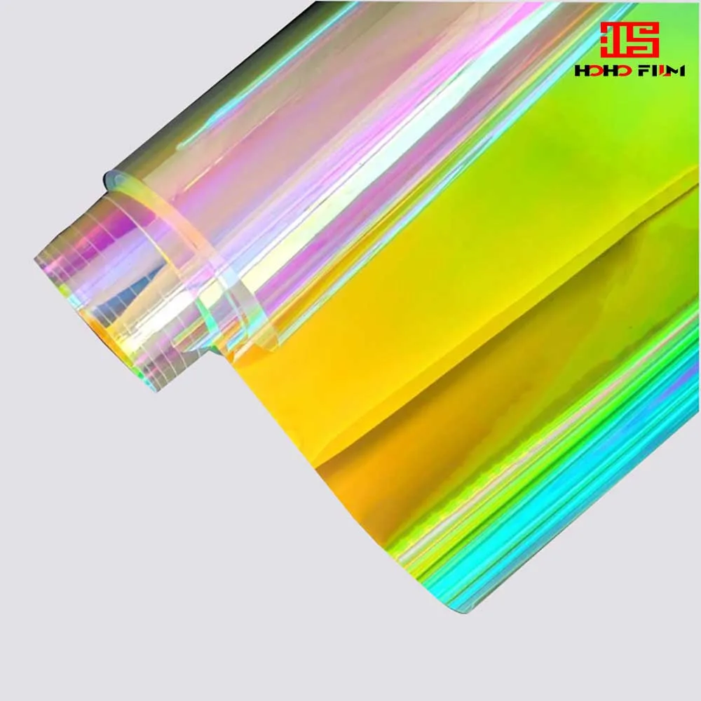 HOHOFILM 무지개 효과 창 필름 접착 필름 다채로운 유리 스티커 무지개 빛깔의 홈 데칼 크리스마스 유리 스티커 UV 증거 ...