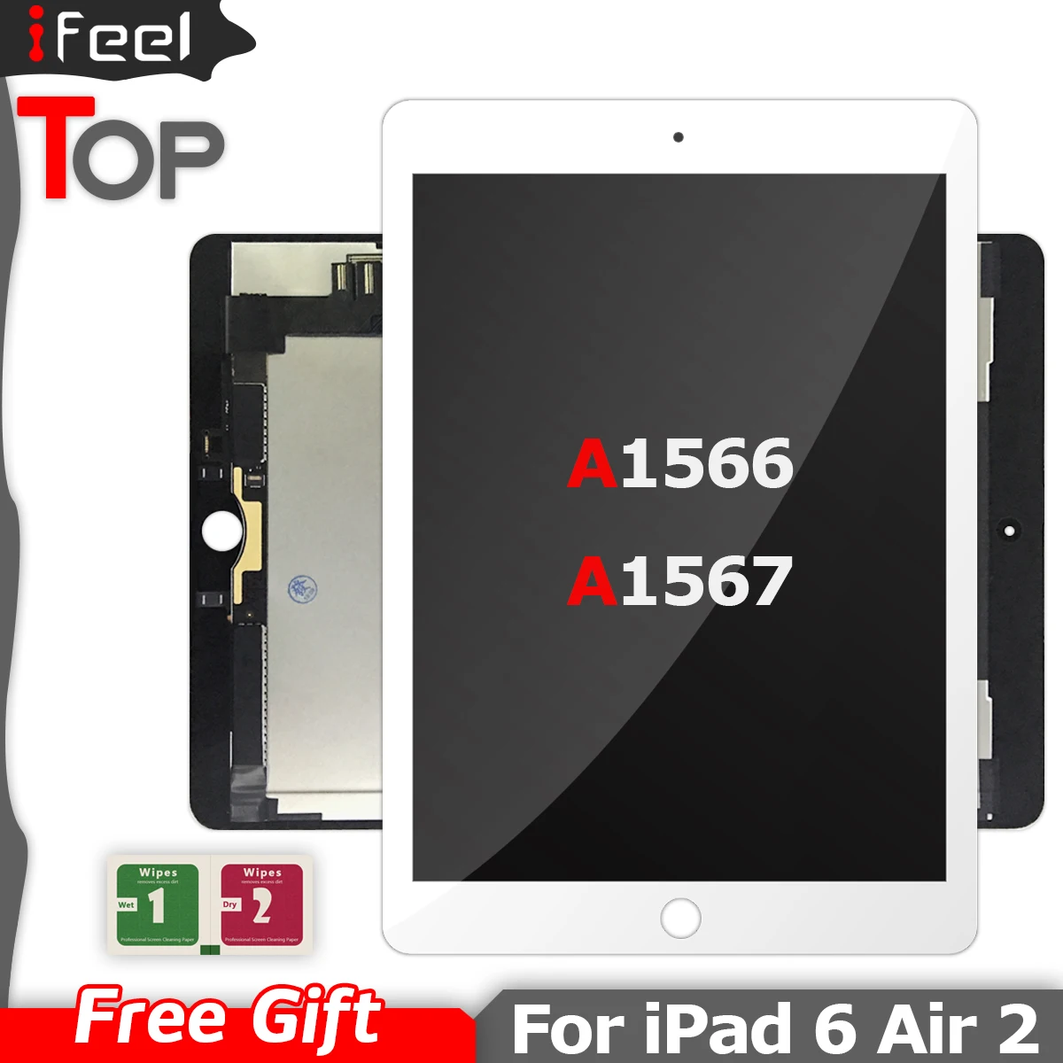 Para apple ipad 6 ar 2 a1567 a1566 display lcd tela de toque digitador ...