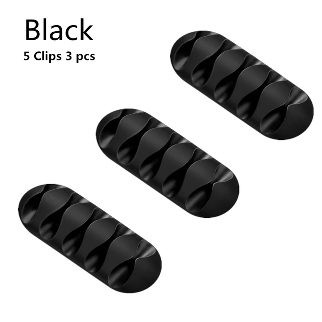 Silicone USB Cable Organizer Cable Winder Desktop Tidy Management Clips ...