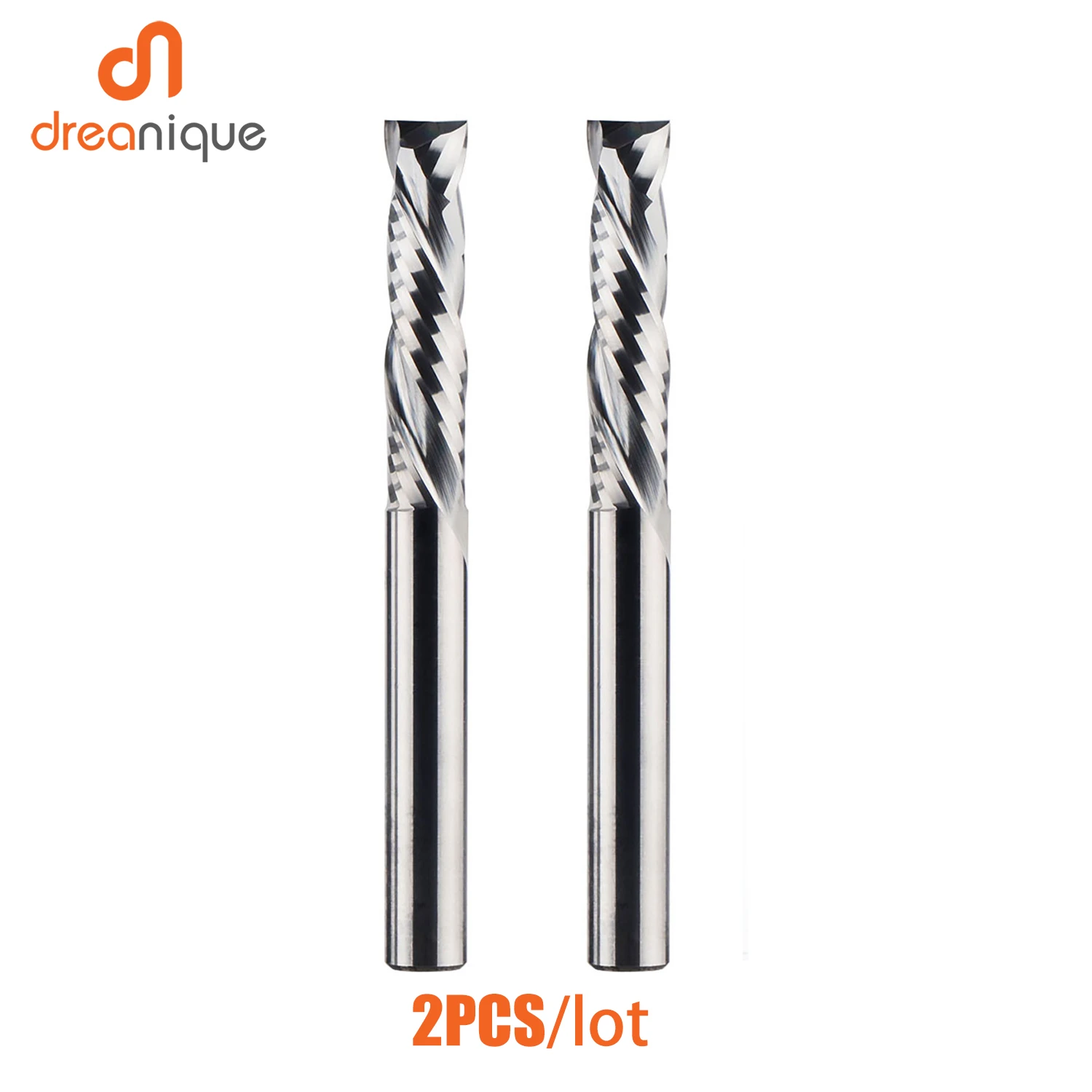 2pcs/lot Compression Milling Cutter Woodwork Down Cut Two Flute Spiral ...