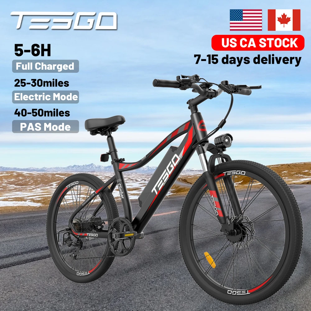 Tesgo Climber 48v 350w Electric Bicycle 12ah Battery 26" 21mph Ebike ...
