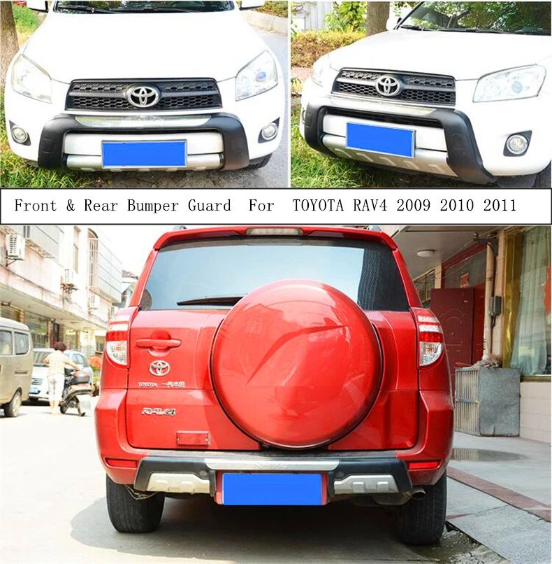 For-TOYOTA-RAV4-2009-2010-2011-Front-Rear-Bumper-Guard-Plate-Protector ...