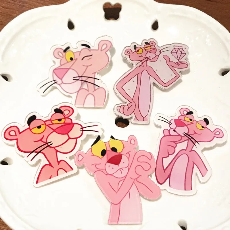 Pink Panther Party Supplies | Acrylic Panther Badges | Pink Panther Acrylic - 5pcs/set - Aliexpress