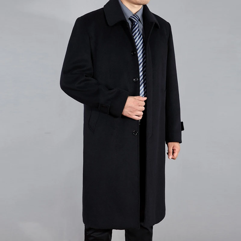 Manteau - caban,Manteau Long en laine pour homme,en cachemire,à pois,en ...