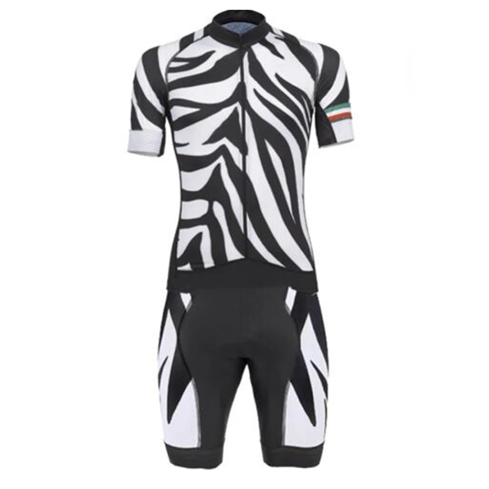 Zebra รูปแบบแขนสั้นแขนยาว Jumpsuit Triathlon ชุด Ropa Ciclismo ชุดขี่ ...