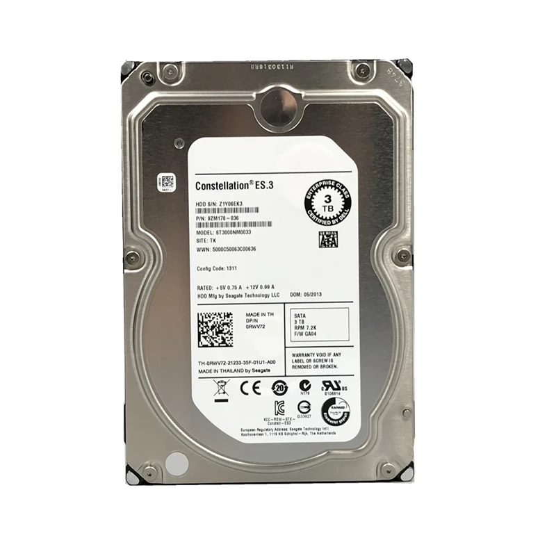 Original HDD For Dell 3TB 3.5" SATA 128MB 7200RPM For Internal HDD For ...