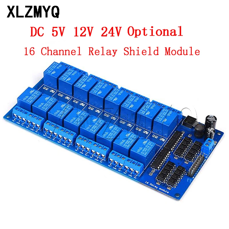 Dc 5V 12V 24V 16 Csatornás Relé Pajzs Modul, Optocoupler Lm2576 ...