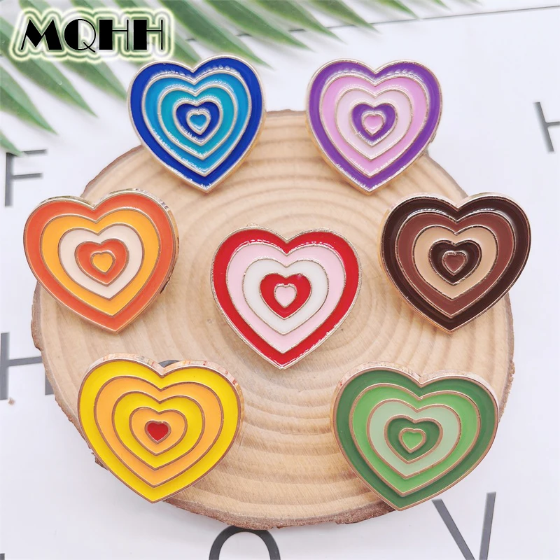 Sweet-and-Cute-Color-Love-Enamel-Pins-Heart-shaped-Couple-Love-Alloy ...