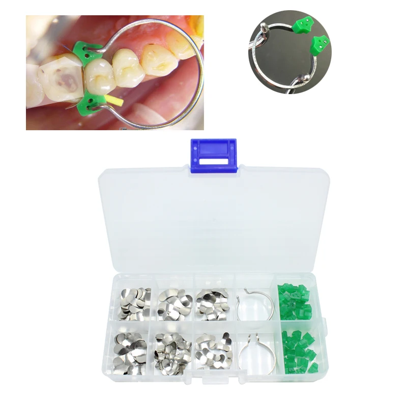 100Pcs-box-Dental-Matrix-Sectional-Contoured-Metal-Matrices-Band-Resin ...