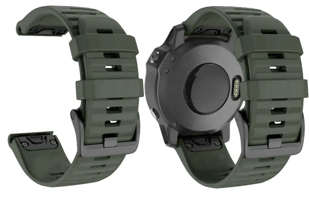 26 22 20mm Bracelet En Silicone pour Garmin Fenix 5 S 6S 6 6X Pro Plus ...