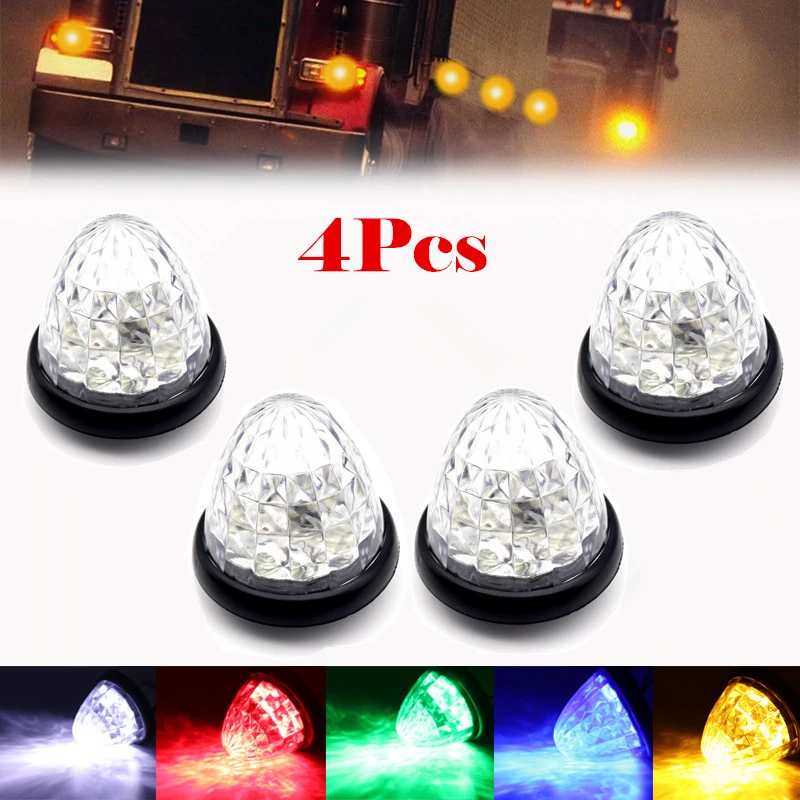 4pcs Waterproof 24v Led Side Marker Lights Indicator Turn Signal ...
