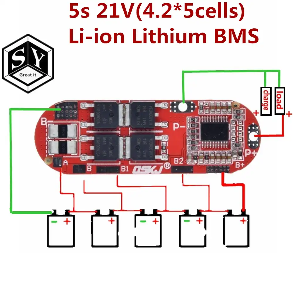 BMS 5S 15A 18V 21V 18650 Li ion Lithium Battery Charger Protection ...