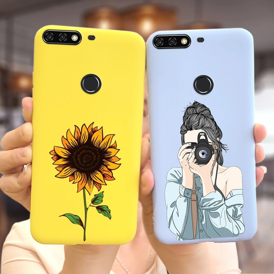 Honor-7C-Case-Stylish-Painted-Cover-Soft-Slim-Fundas-For-Huawei-Y7 ...