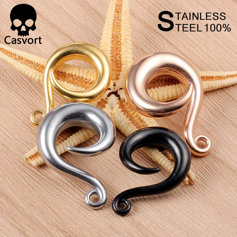 Casvort 10pcs/lot new jewelry all stainless steel ear piercing plug ...