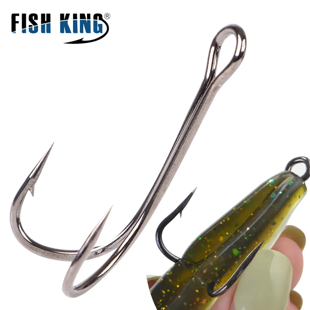 FISH-KING-20pcs-pack-Fishing-Hooks-Double-High-Carbon-Steel-Hooks ...
