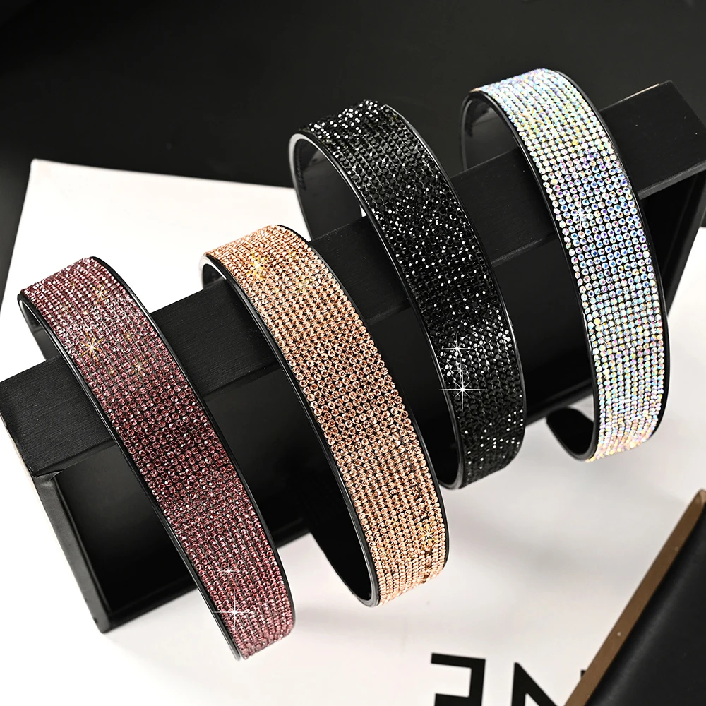 Serre-t-te-en-strass-pour-femmes-noir-antid-rapant-accessoires-de ...
