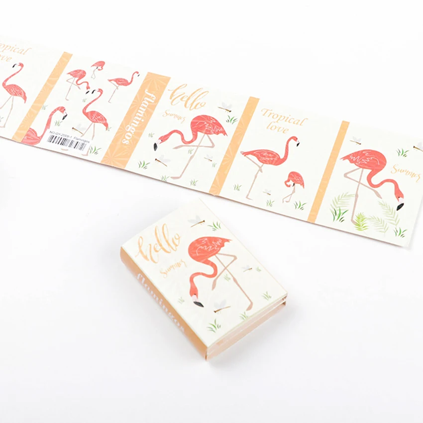6 folding Cute Flamingo Memo Pad Planner Stickers Stationery Cartoon ...