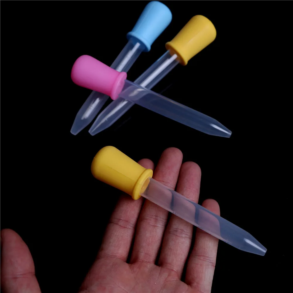 2pcs 5ml Baby Squeeze Feeding Spoon Medicine Dropper Silicone Bottle ...