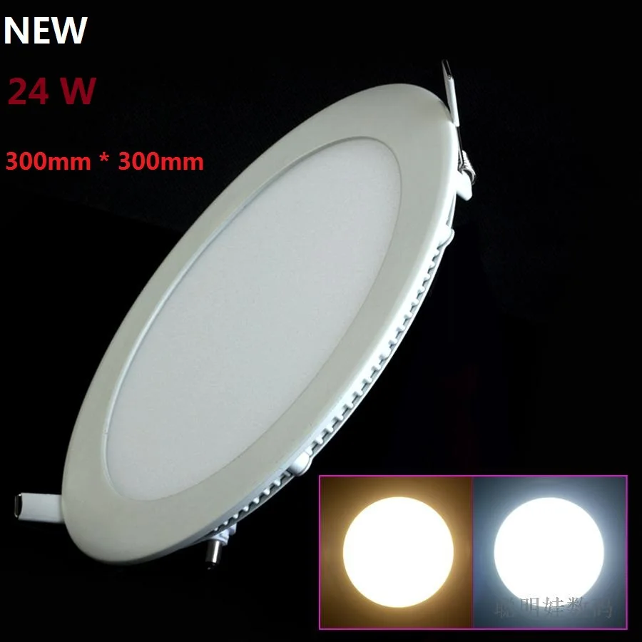 Ultra thin design 24W LED ceiling recessed grid downlight / round panel ...