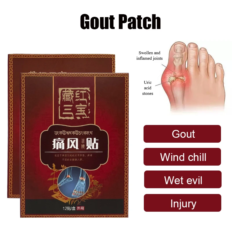 12Pcs Gout Treatment Patches Treat Gout Cause Neck Waist Shoulder Leg ...
