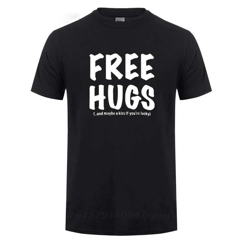 Free-Hugs-Printing-T-Shirt-For-Men-Male-Summer-Tops-Tee-O-Neck-Short ...