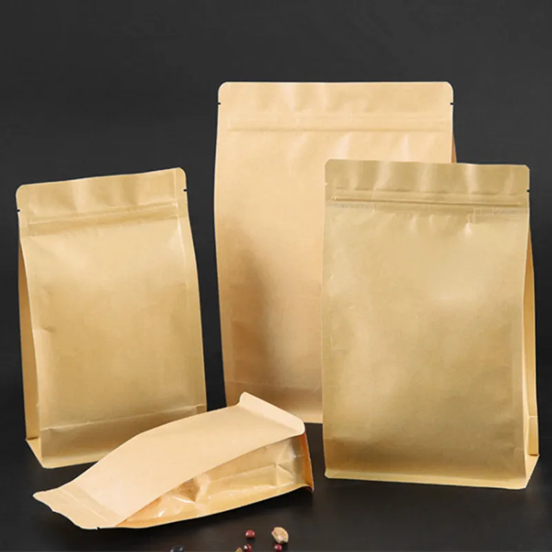 50pcs-Lot-3D-Kraft-Paper-Zip-Lock-Packaging-Bags-Resealable-Foil-Inside ...