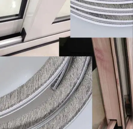 5Meters/Lot Aluminum sliding door window groove nylon pile brush seal ...