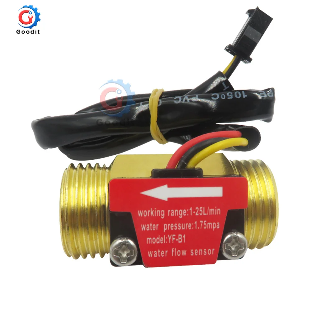 DN25-Hall-Effect-Turbine-G1-2-Water-Flow-Sensor-Turbine-Flowmeter-Water-Diesel-Brass-Electrical ...